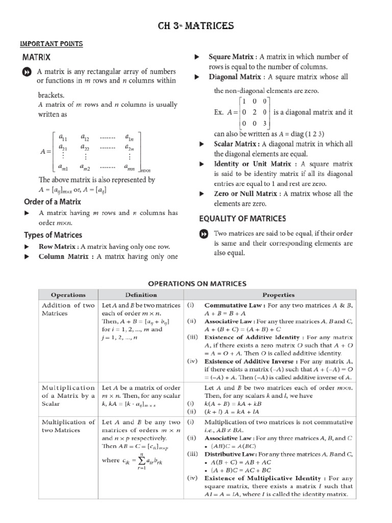 Matrix Properties Explained | PDF