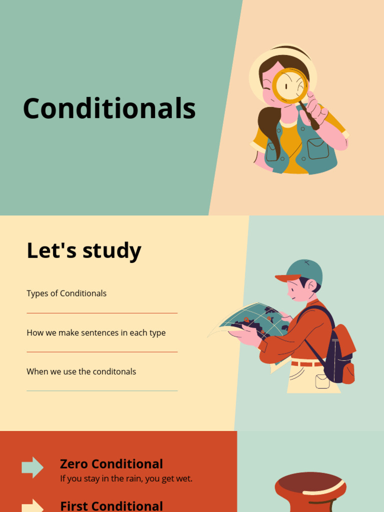 colorful english conditionals presentation | PDF