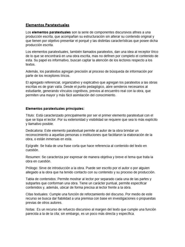 Elementos Paratextuales | PDF | Autor