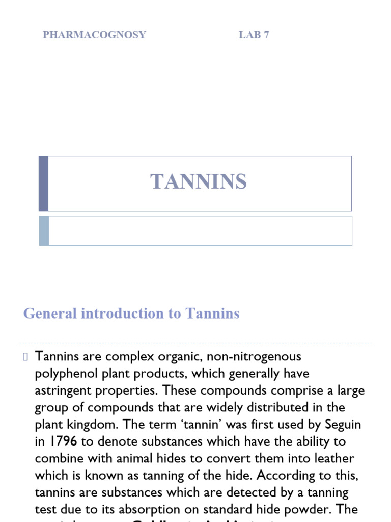 Tannin | PDF | Polyphenol | Chemical Substances