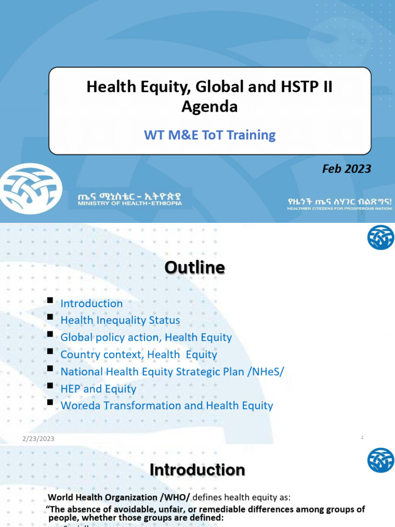 5 Health Equity Introduction WT Feb 2023 | PDF | Health Equity | Health ...