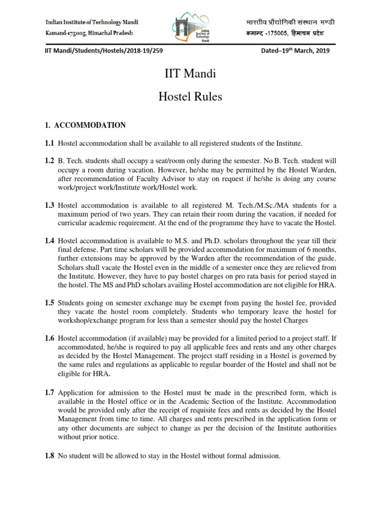 Hostel Rules | PDF | Crimes | Crime & Violence