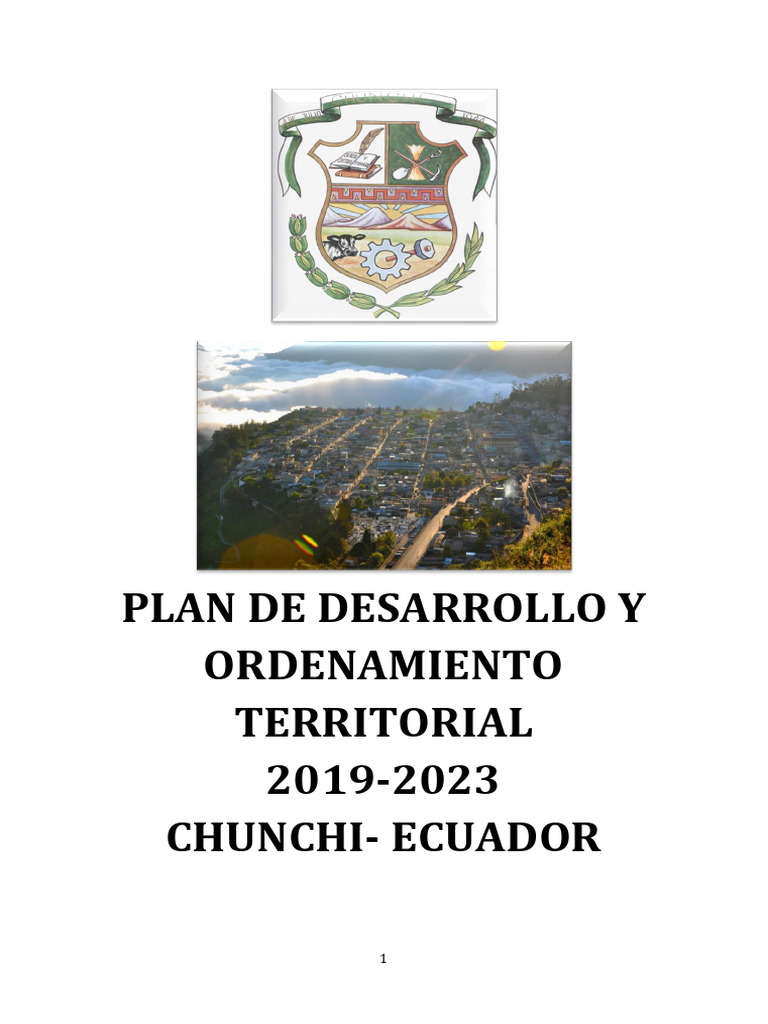 Plan de Desarrollo y Ordenamiento Territorial PDOT Chunchi 2019 2023 ...