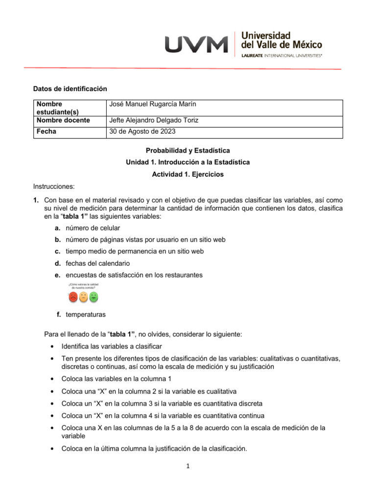 A1 - JMRM Prob y Est | PDF | Nivel de medida | Matemáticas
