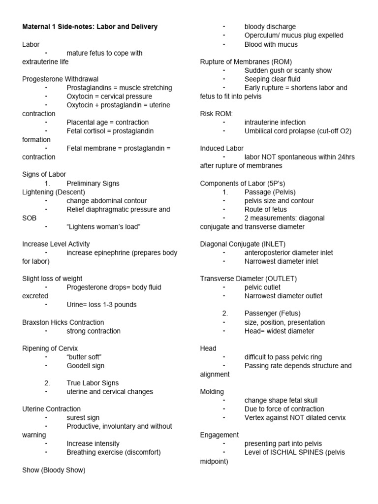 Labor and Delivery | PDF | Childbirth | Uterus