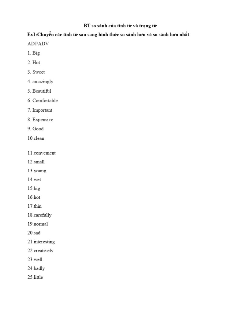 BT So Sánh C A Tính T Và TR NG T | PDF