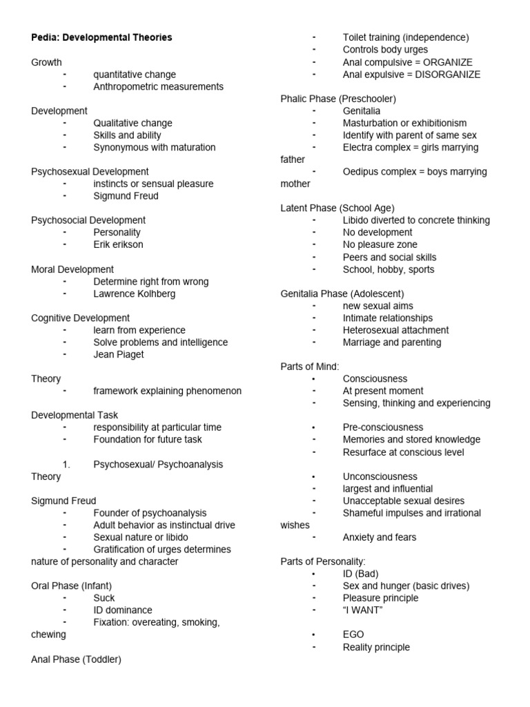 Developmental Theories | PDF | Id | Thought