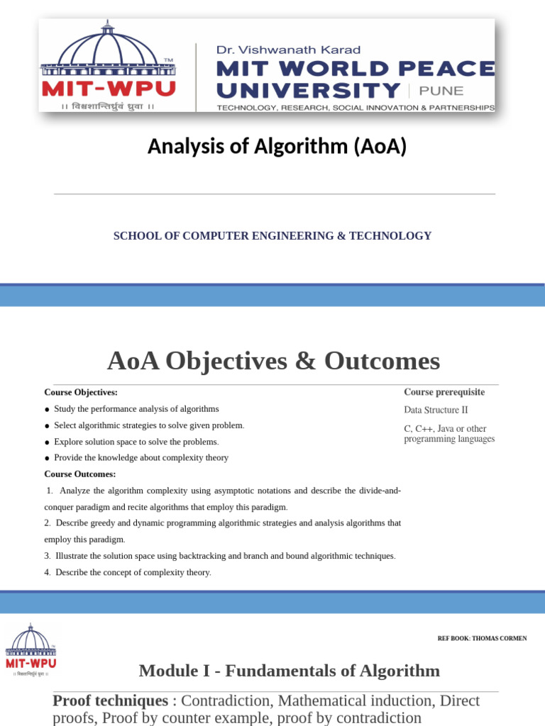 Module 1 Fundamentals | PDF | Time Complexity | Mathematical Proof