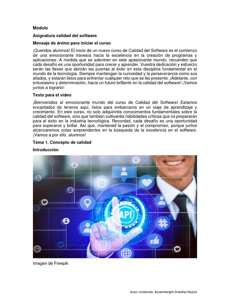 Calidad Del Software - UCAM | PDF | Software | Calidad (comercial)