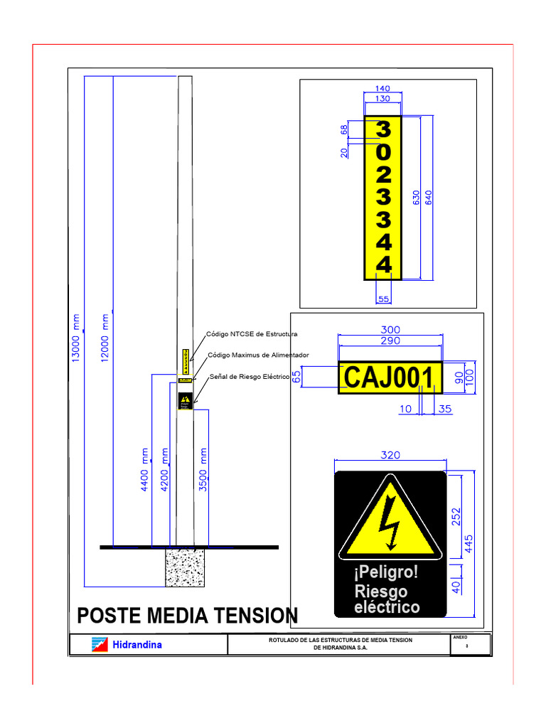 CODIFICACION DE ESTRUCTURAS 2006-POSTES MT | PDF