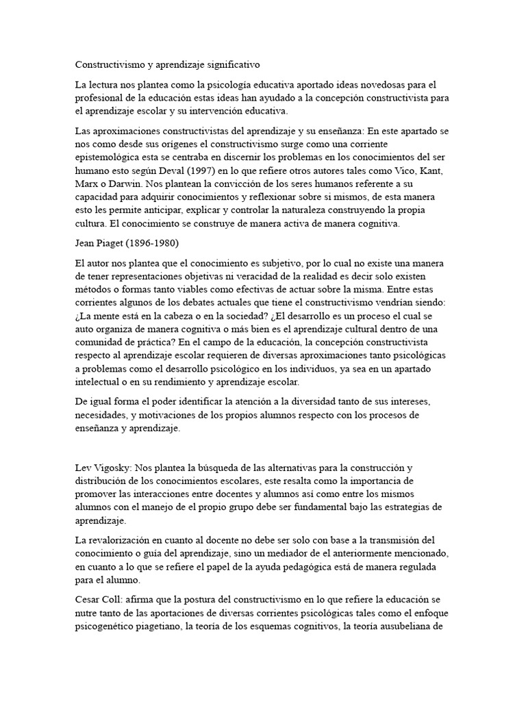 Mapa Mental Capitulo 2 | PDF | Constructivismo (filosofía de la educación) | Aprendizaje