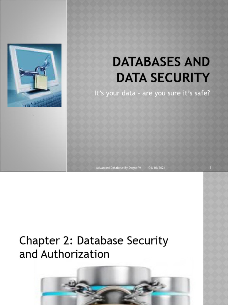 Chapter 2 Database Security and Authorization | PDF | Databases | Information Security
