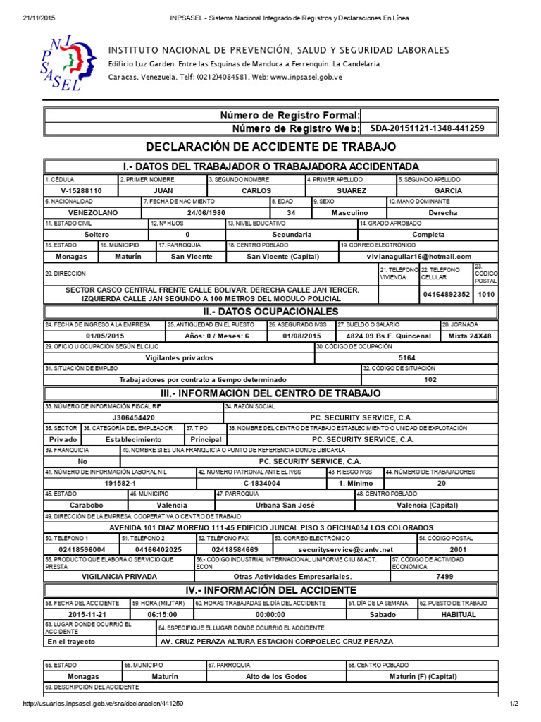 INPSASEL - Sistema Nacional Integrado de Registros y Declaraciones en ...