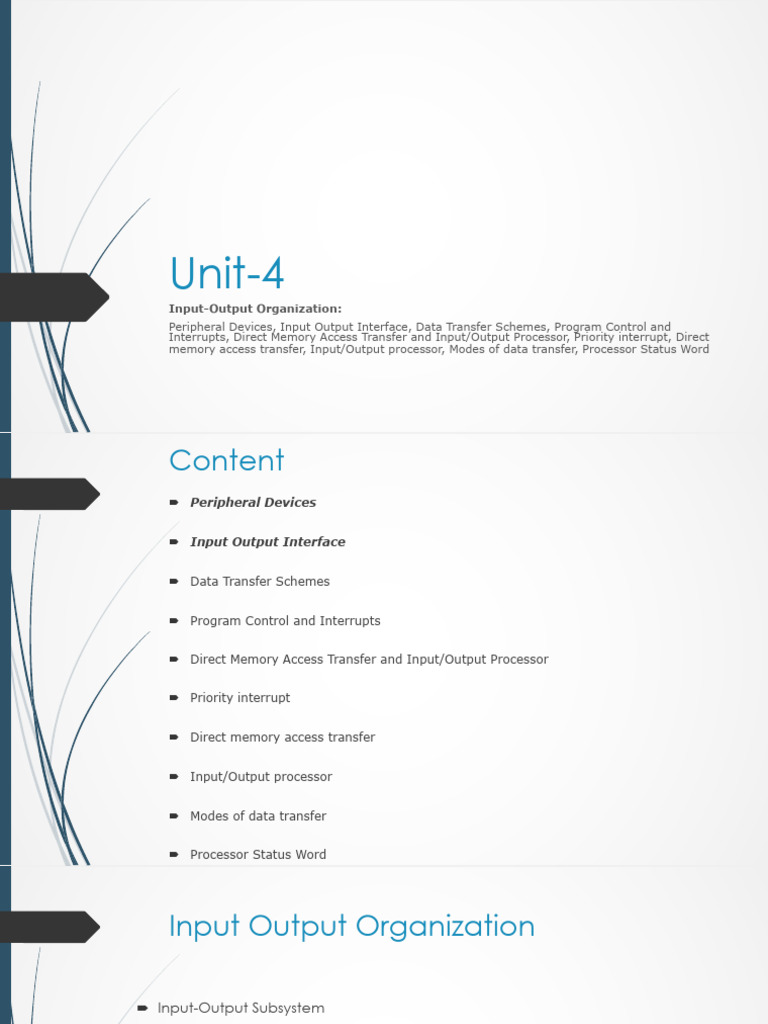 Unit4JSPSingh | PDF | Input/Output | Central Processing Unit