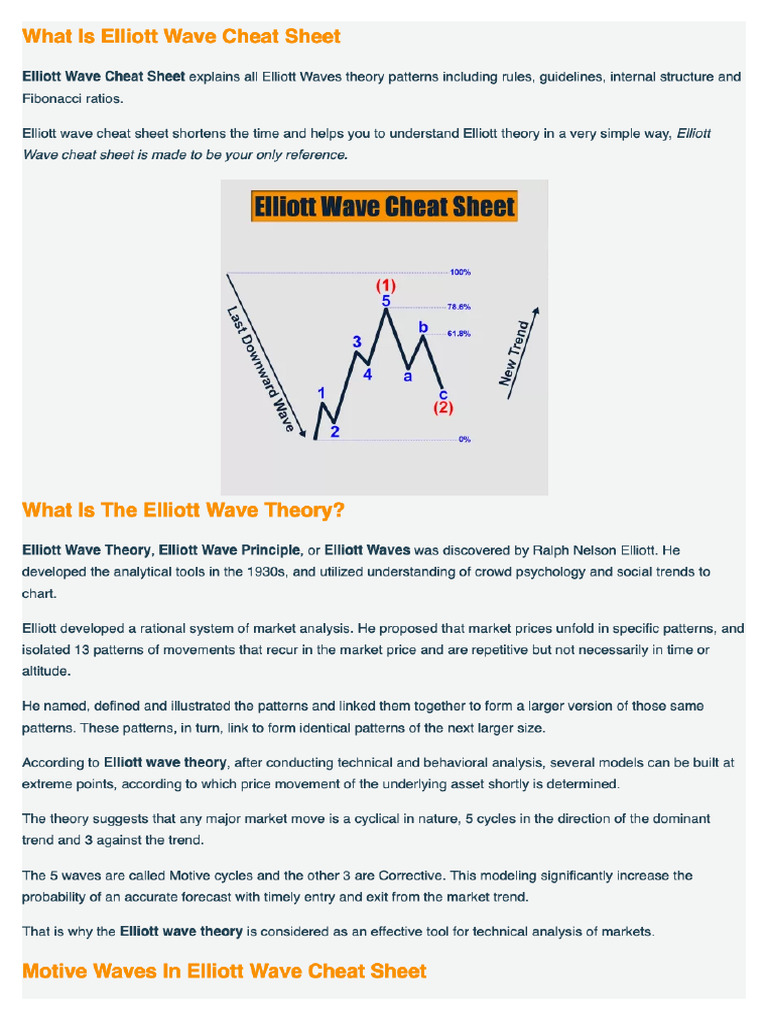 Elliott Wave Cheat Sheet - All You Need To Count | PDF | Financial ...