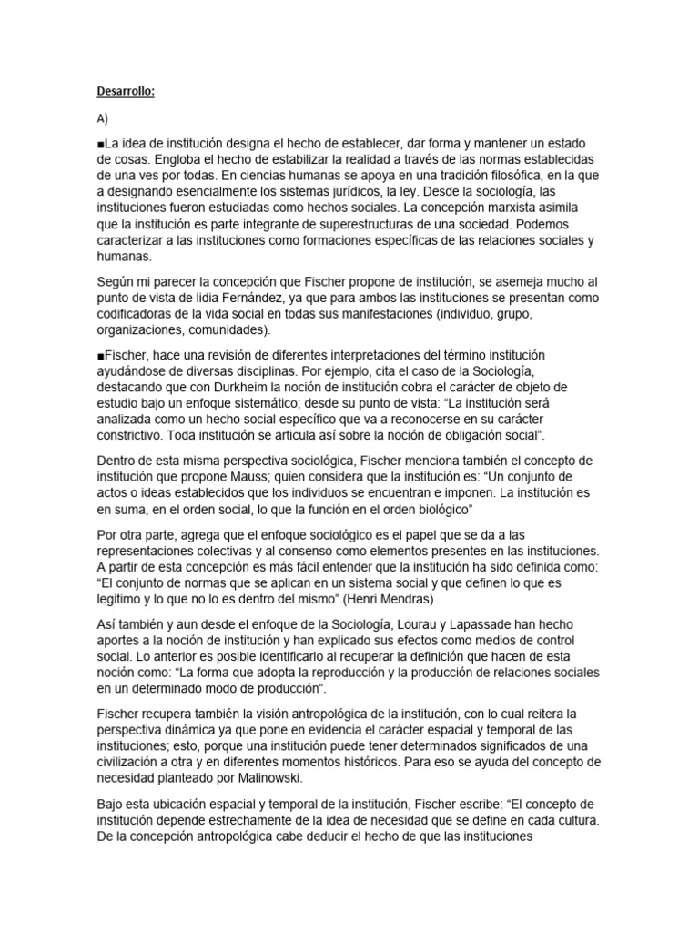 Gustave Fischer - Resumen | PDF | Institución | Sociedad