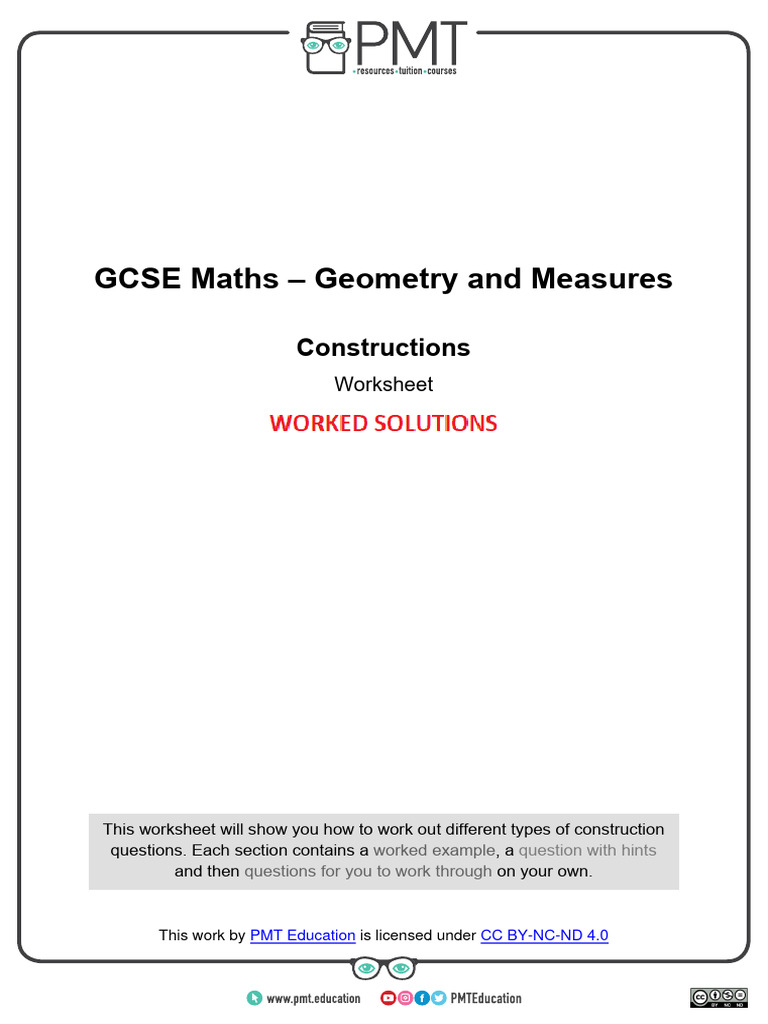 Gcse Geometry N Measures Constructions Worksheet | PDF | Euclidean Geometry | Euclidean Plane ...