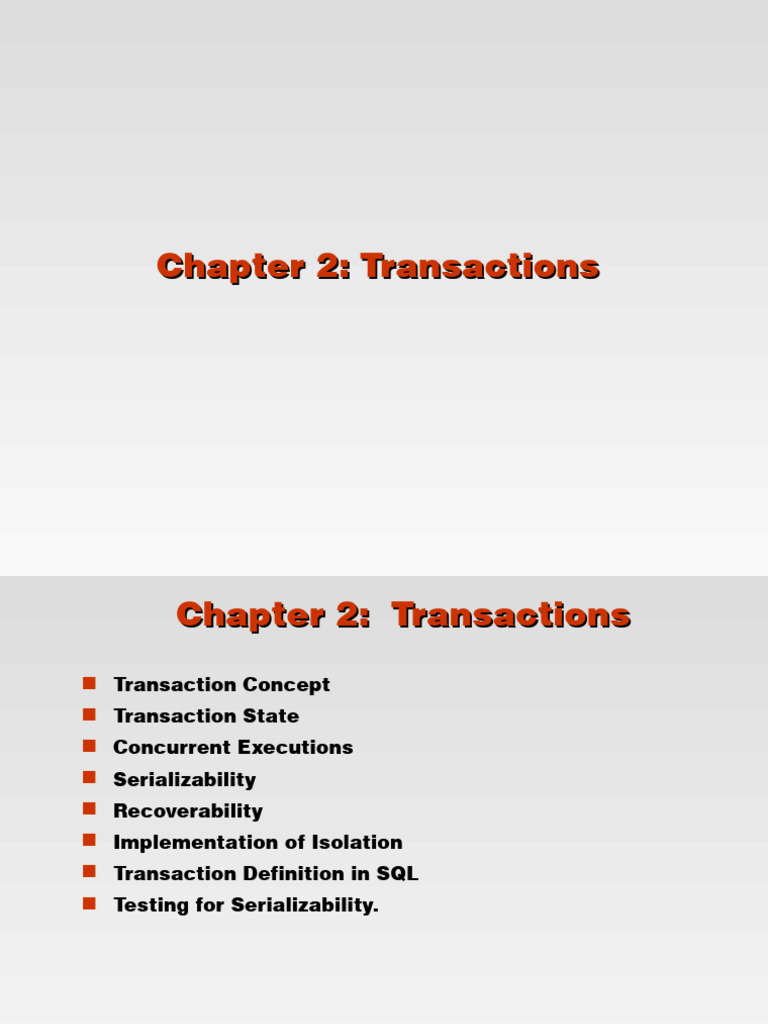 ch2 Part1 Transactions 1 | PDF | Database Transaction | Concurrency (Computer Science)