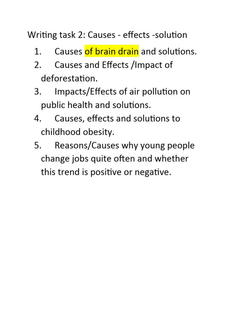 Topics Causes Effects Solution | PDF