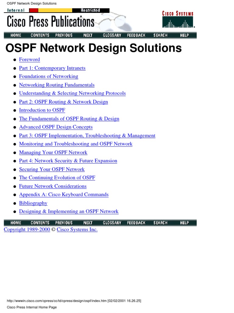 OSPF Network Design Solutions | PDF | Osi Model | Computer Network