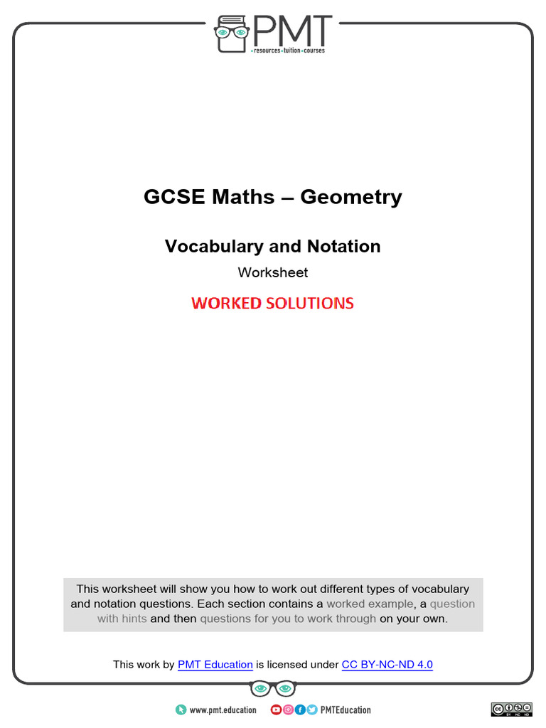 Gcse Geometry Vocab Worksheet | PDF | Triangle | Shape