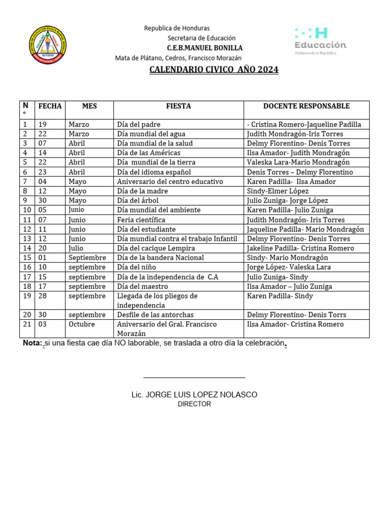 Calendario Civico 2024 | PDF | Observancias