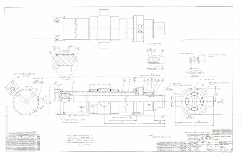 American Baler 8043 Cylinder Drawing | PDF