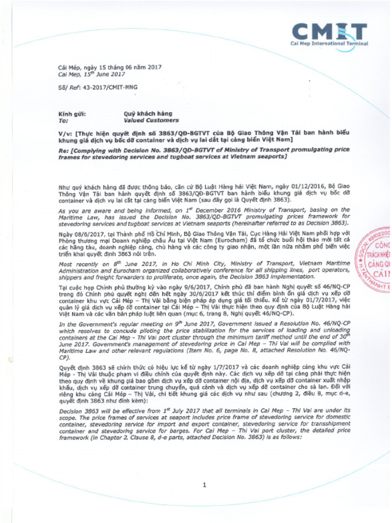 Gia Dich Vu Xep Do Tai Cang | PDF