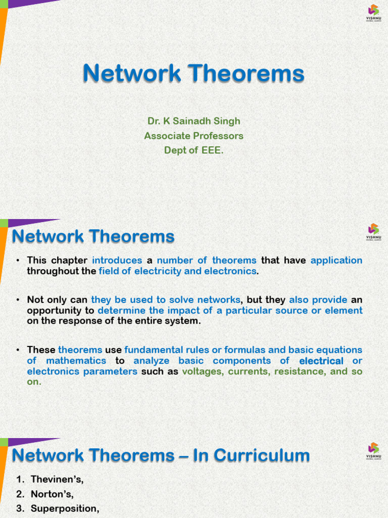 Unit 3 - Theorems for Material | PDF | Electrical Network | Electrical Resistance And Conductance