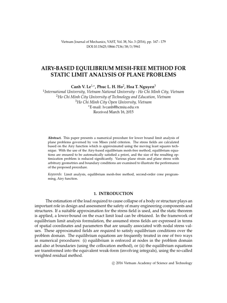 Airy-Based Equilibrium Mesh-Free Method For Static Limit Analysis of ...
