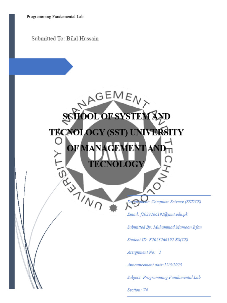 PF Assignment 1 - Mamoon Mamoon - F2023266192 | PDF | Namespace | Naming Conventions