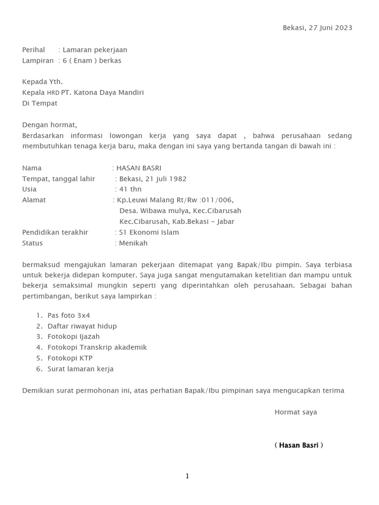 CV. Hasan Basri | PDF