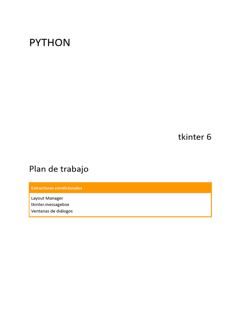 Python Tkinter 6 | PDF | Ventana (informática) | Python (lenguaje de programación)