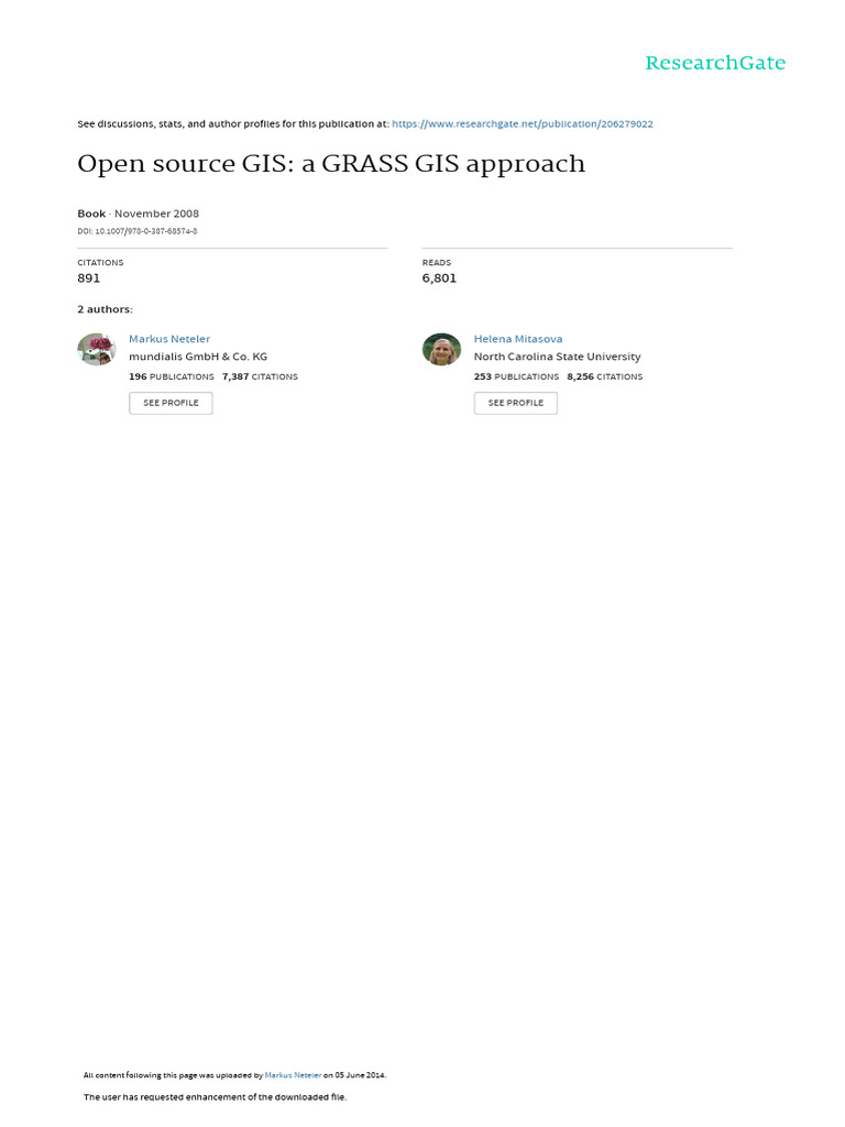 Open Source GIS A GRASS GIS Approach | PDF | Geographic Information ...