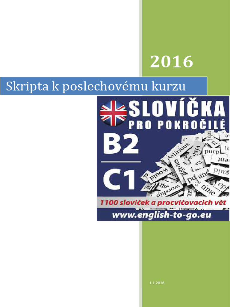Anglictina Slovicka B2 C1 | PDF