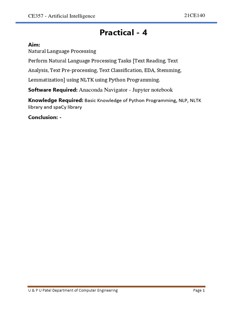 NLP Tasks with Python and NLTK | PDF | Computers