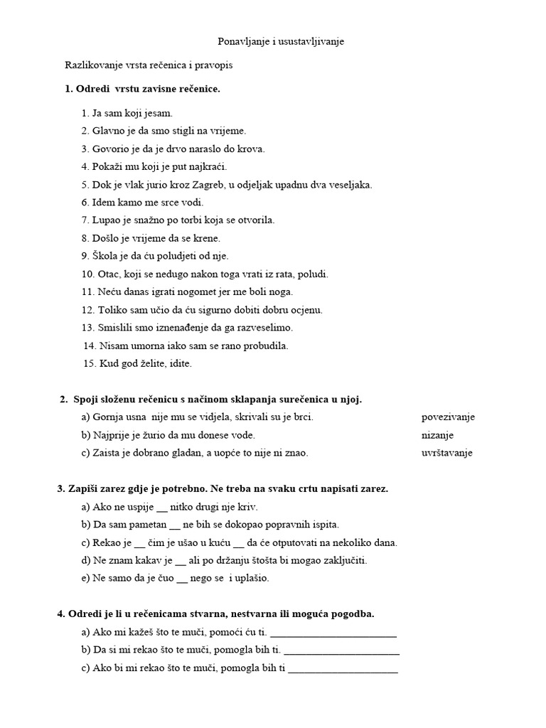 Nastavni Listić | PDF