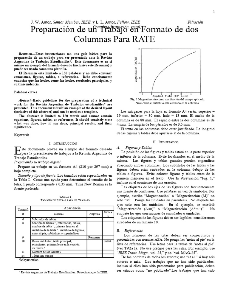 Plantilla IEEE | Descargar gratis PDF | Ecuaciones | Notación