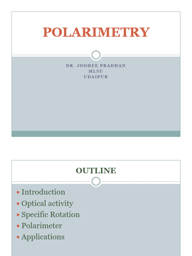 863 Polarimetry PDF | PDF | Atomic | Physical Chemistry