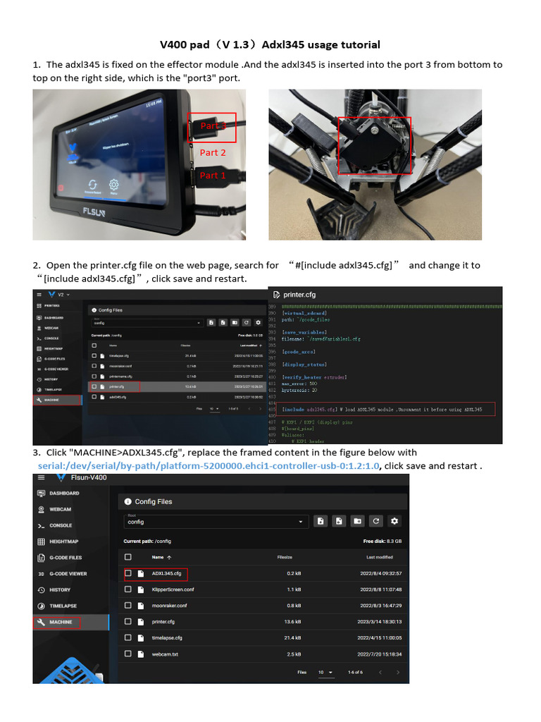 V400 Pad (V1.3) Adxl345 Usage Tutorial | PDF