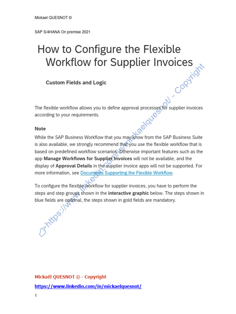 GU - SAP S4 HANA - How To Configure The Flexible Workflow For Supplier ...
