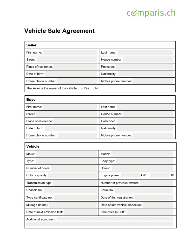 Fahrzeugkaufvertrag_EN | PDF | Vehicles | Motor Vehicle