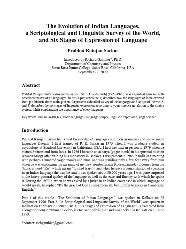 The Evolution of Indian Languages A Scri | PDF | Urdu | Sanskrit