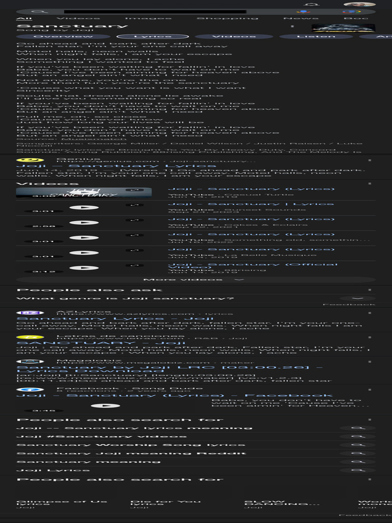 Joji Sanctuary Lyrics - Google Search | PDF | Recorded Music | Sound Recording