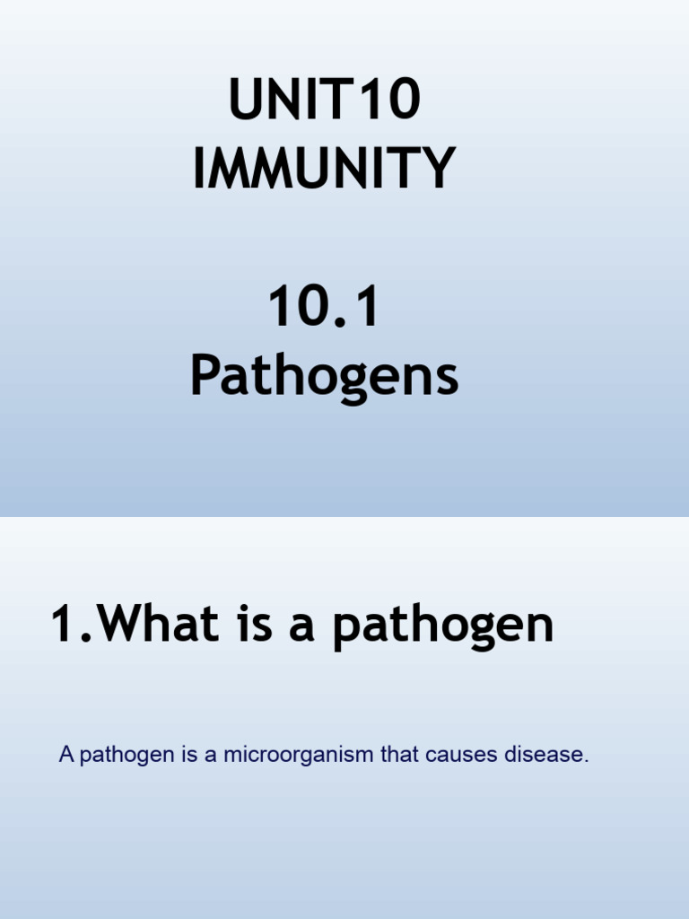 10.1 Pathogens | PDF | Pathogen | Infection