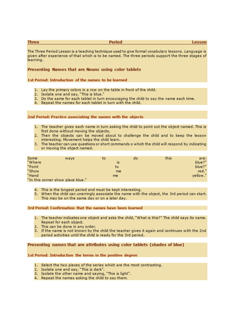 three-period-lesson-pdf-20220721031940 | PDF | Teachers | Languages