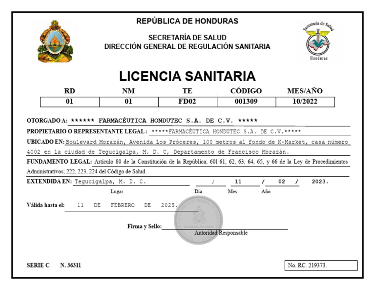 LICENCIA SANITARIA | PDF