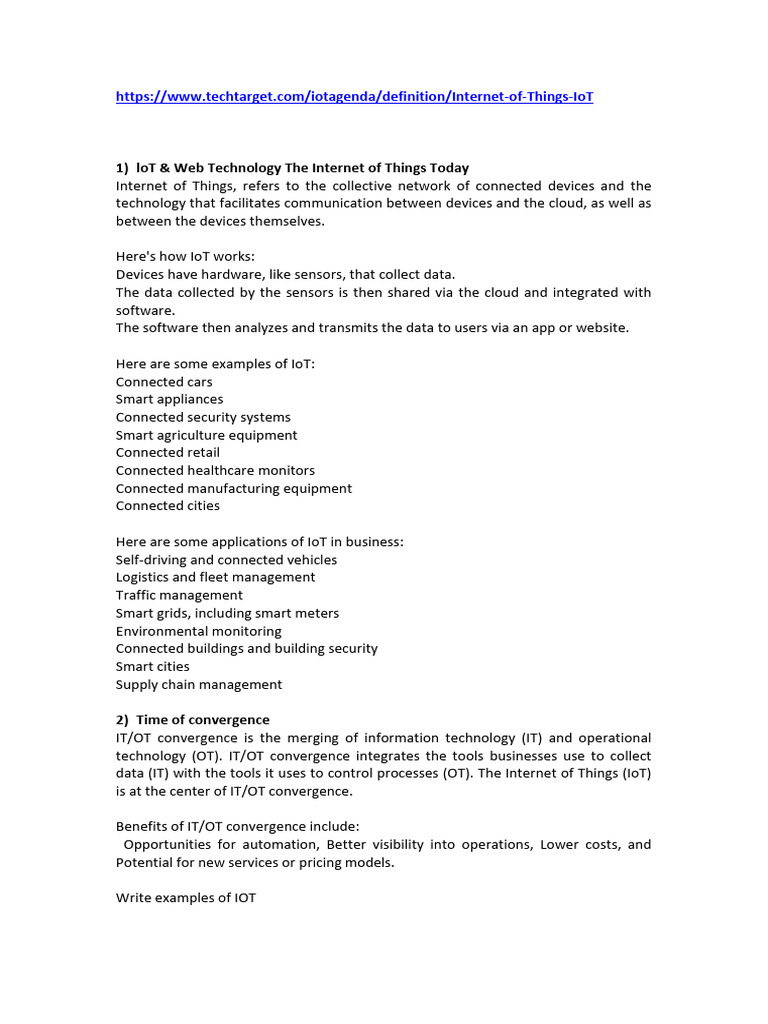 unit 1 | PDF | Internet Of Things | Computer Network
