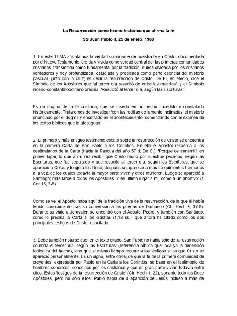 La Resurrección de Cristo: Hecho Histórico | PDF | La resurrección de ...