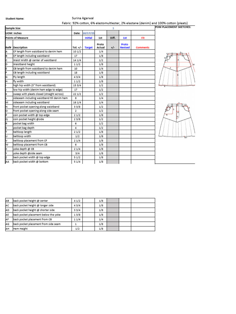 Spec Sheet Template | PDF | Seam (Sewing) | Fashion